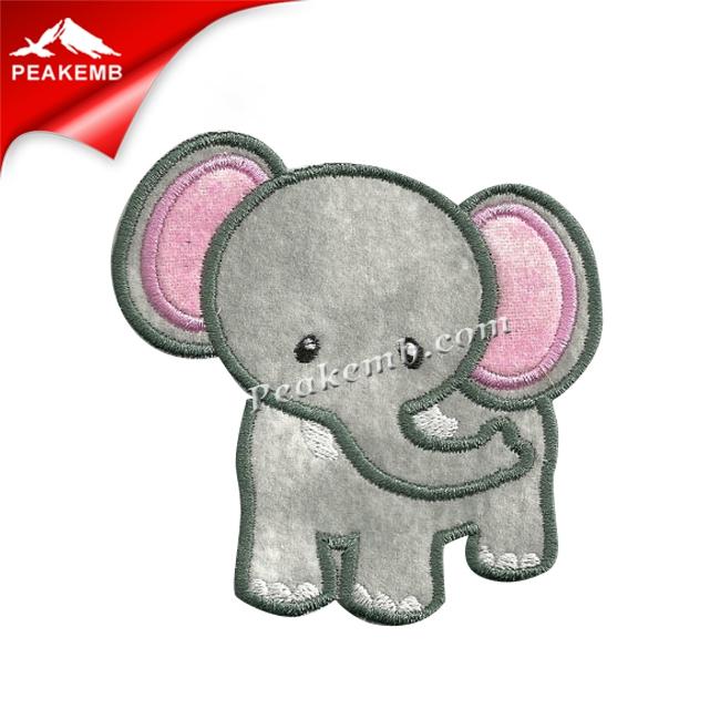 2018 new custom cartoon animal elephant shape embroidery patches for ...
