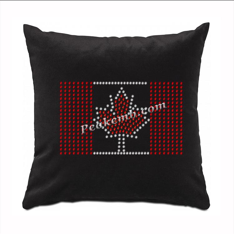 Maple leaf iron on rhinestone transfer - PEAKEMB