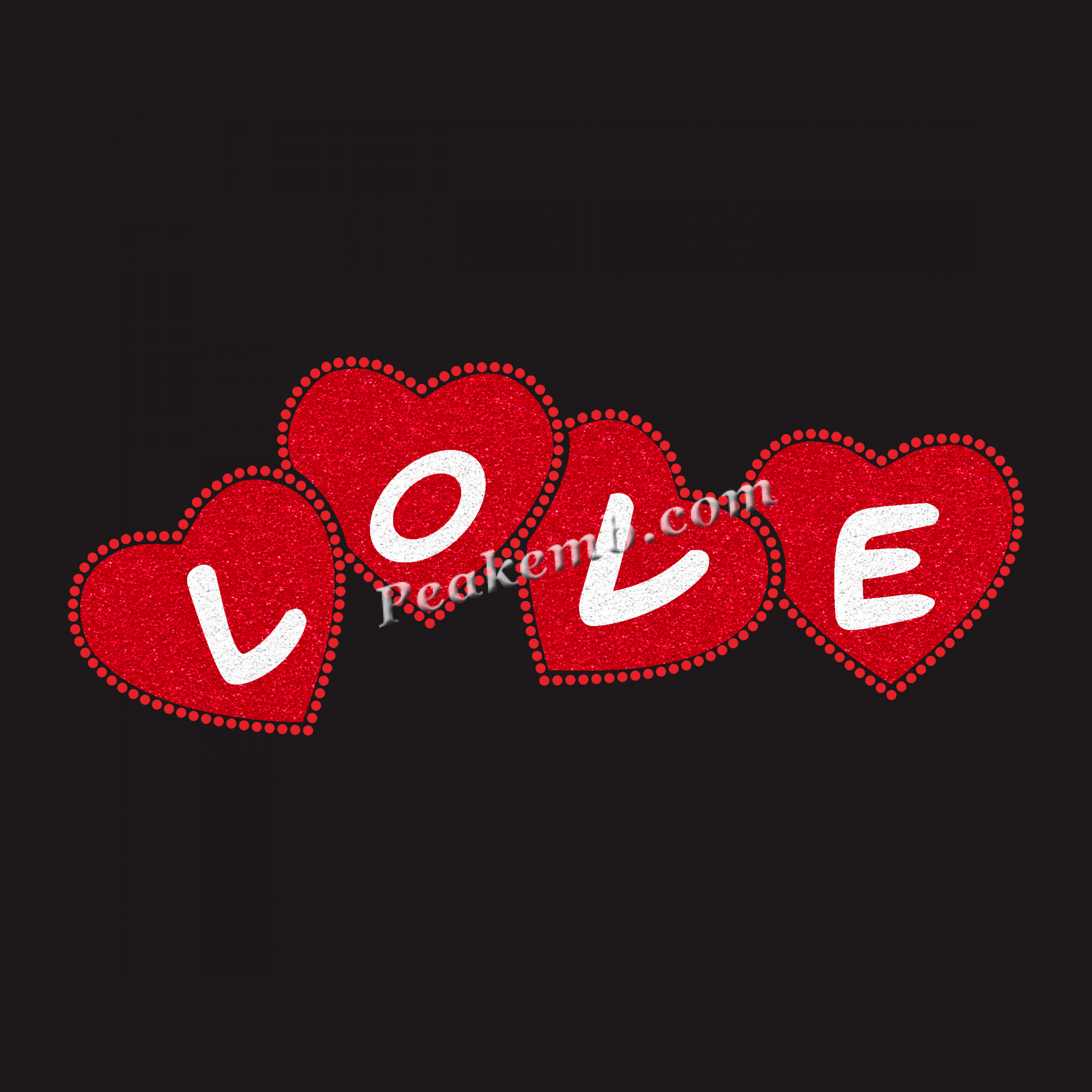 Love letters 4 hearts design iron on transfer for tshirt etc. - PEAKEMB