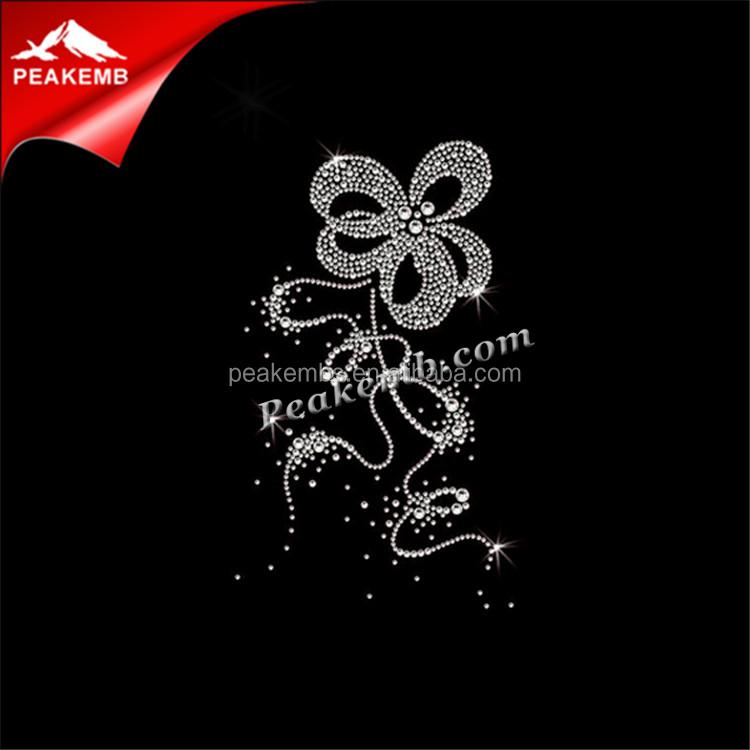 Rhinestone Decal Material Red Heart Iron Rhinestone Sheet Hotfix Flower ...